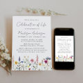 Elegant Wildflower Photo Celebration of Life Invitation | Zazzle