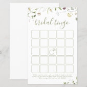 Elegant Wildflower Rustic bridal shower bingo game | Zazzle