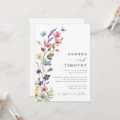 Elegant Wildflower Spring Summer Monogram Wedding Invitation | Zazzle