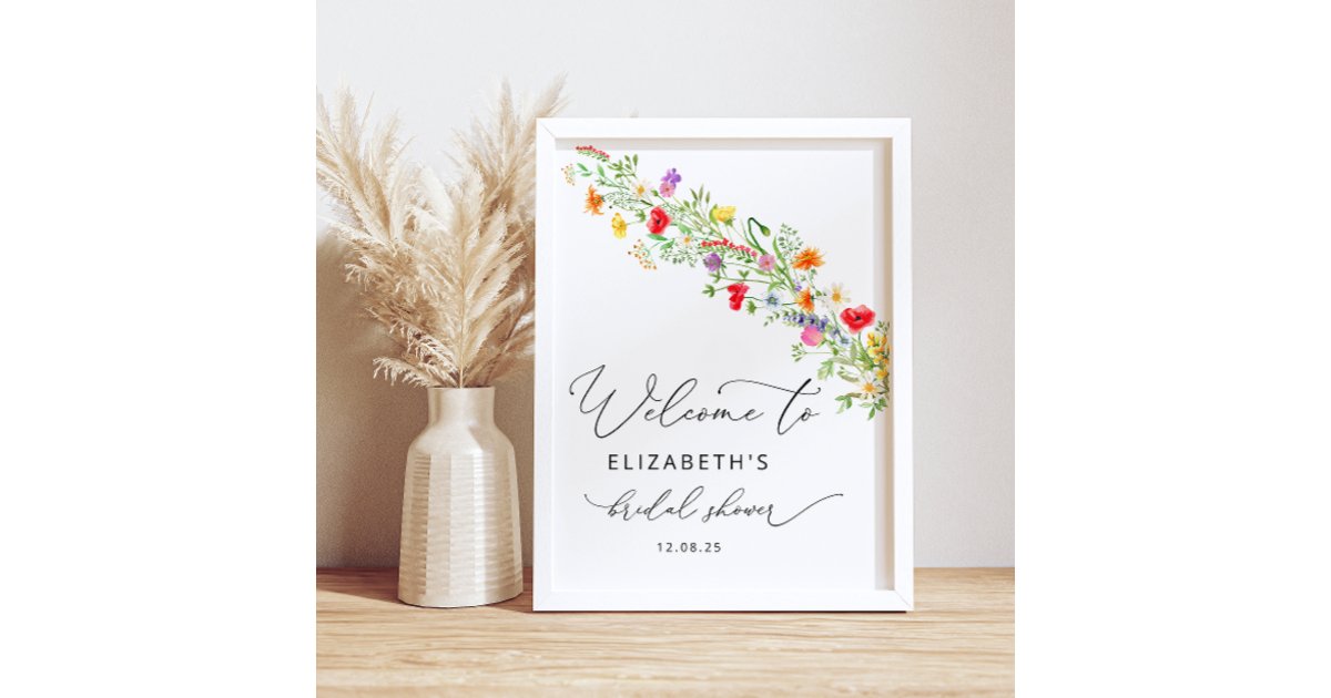 Elegant Wildflowers Floral Garden Poster | Zazzle