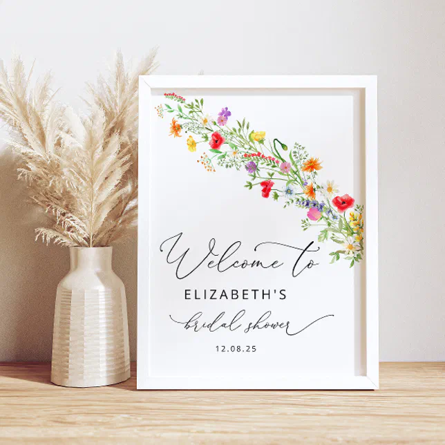 Elegant Wildflowers Floral Garden Poster | Zazzle
