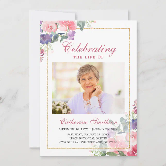 Elegant Wildflowers Printable Funeral Program | Zazzle