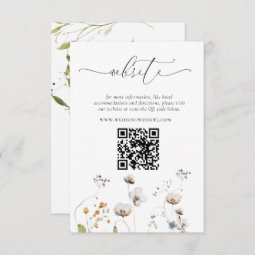 Elegant Wildflowers Wedding QR Code Invitation | Zazzle