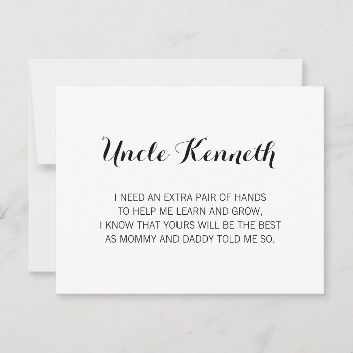 Elegant Will You Be My Godfather Proposal Invitation | Zazzle.com