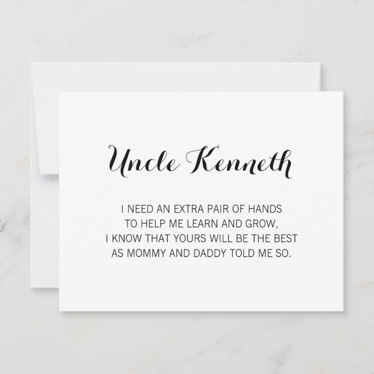 Elegant Will You Be My Godfather Proposal Invitation | Zazzle