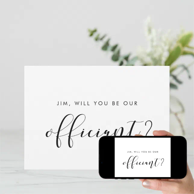 Elegant Will you be our officiant proposal card | Zazzle