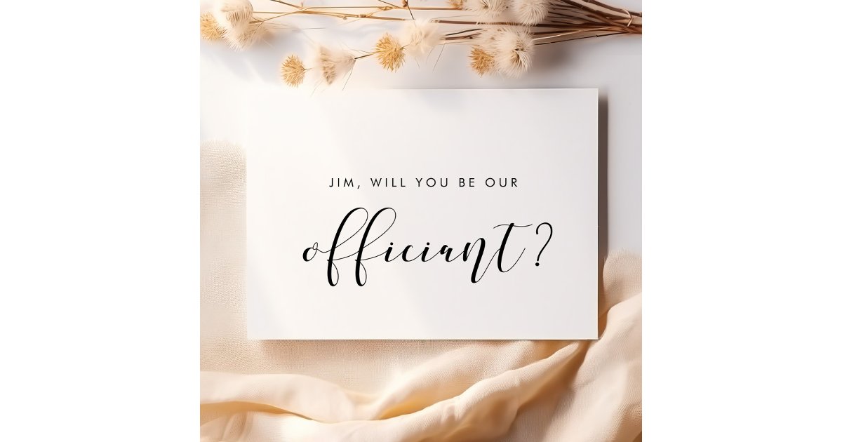 Elegant Will you be our officiant proposal card | Zazzle