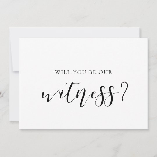 Elegant Will you be our witness proposal card | Zazzle.com