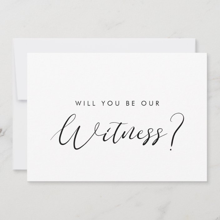 Elegant Will you be our witness proposal card | Zazzle.com