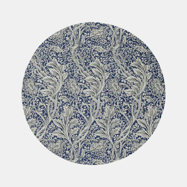 Elegant William Morris Floral Blue White Pattern Rug | Zazzle
