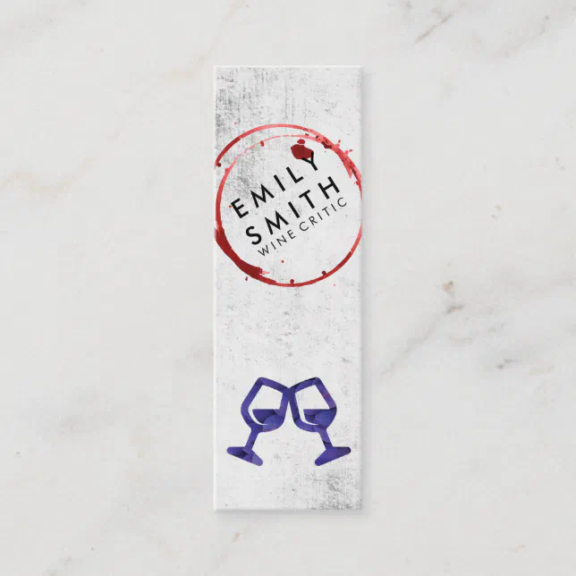 Elegant Wine Glass Rustic | Toast | Wine Stain Mini Business Card | Zazzle