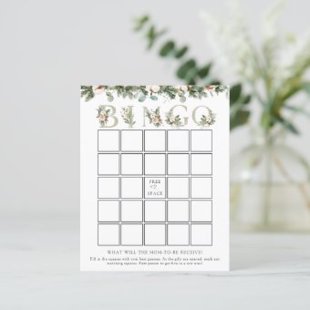 Elegant Winter Baby Shower Bingo Game Card | Zazzle