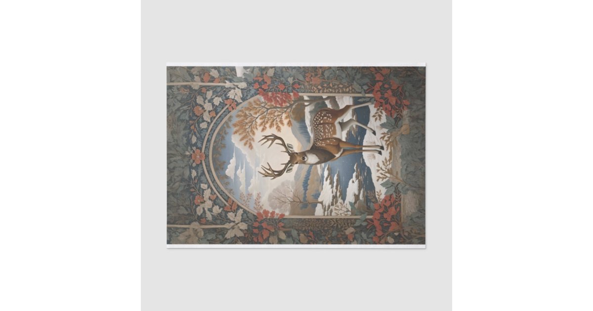 Elegant Winter Deer Winter Scene Tissue Paper | Zazzle