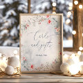 Elegant winter Dusty Blue Snow Cards and gifts Poster | Zazzle