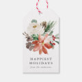 Elegant Winter Floral Personalized Holiday Gift Tags | Zazzle