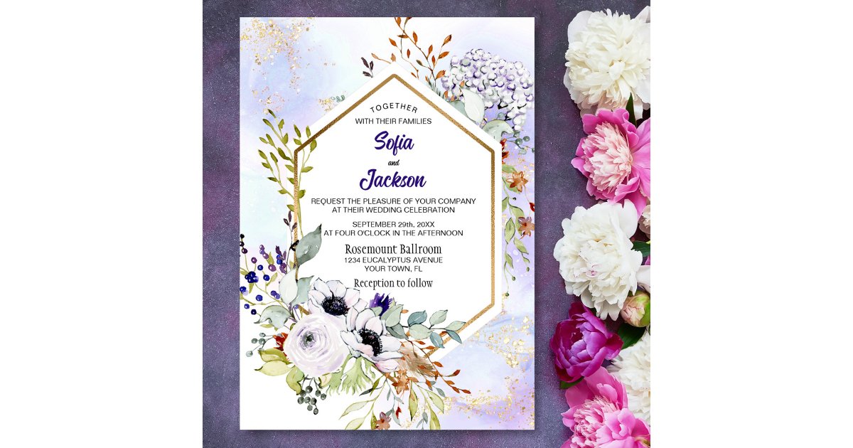 Elegant Winter Floral Wedding Invitation | Zazzle