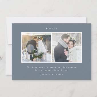 Elegant Winter Foliage Frame | Holiday Photo Card | Zazzle