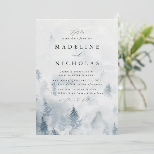 Elegant Winter Forest Wedding Invitation | Zazzle