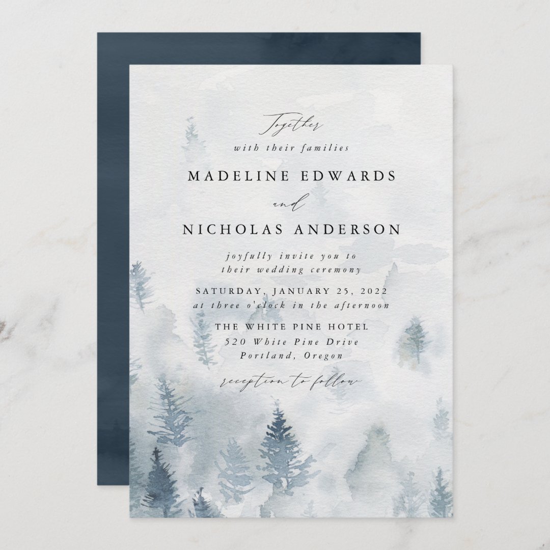 Elegant Winter Forest Wedding Invitation | Zazzle