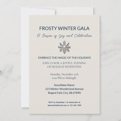 Elegant Winter Gala Invitation | Zazzle