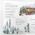 Elegant Winter Mountain Ski Chalet Wedding Tri-Fold Invitation | Zazzle