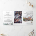 Elegant Winter Mountain Ski Chalet Wedding Tri-Fold Invitation | Zazzle