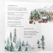 Elegant Winter Mountain Ski Chalet Wedding Tri-Fold Invitation | Zazzle