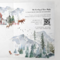 Elegant Winter Mountain Ski Chalet Wedding Tri-Fold Invitation | Zazzle