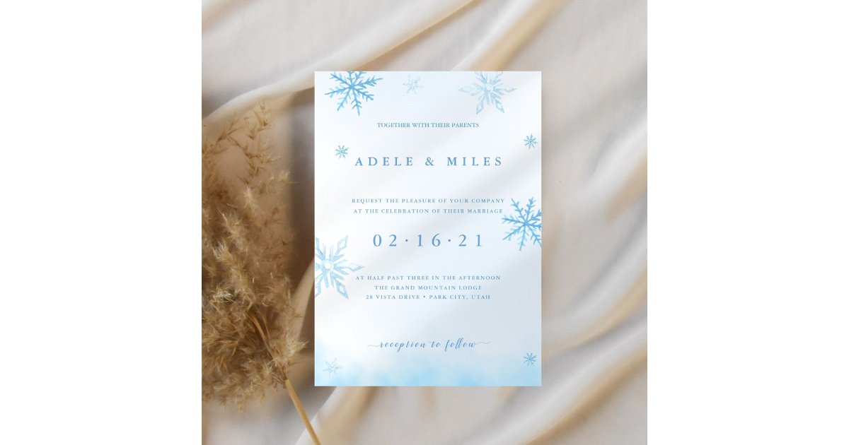 Elegant Winter Snowflake Wedding Invitation | Zazzle