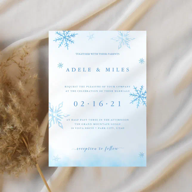 Elegant Winter Snowflake Wedding Invitation | Zazzle
