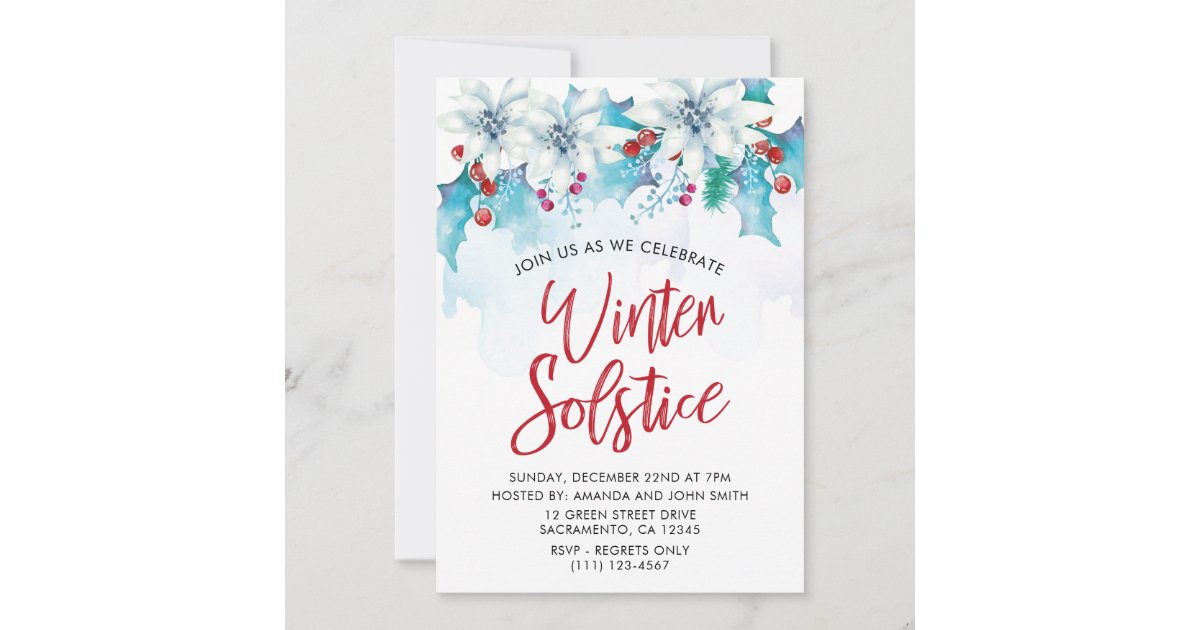 Elegant Winter Solstice Celebration Invitation | Zazzle