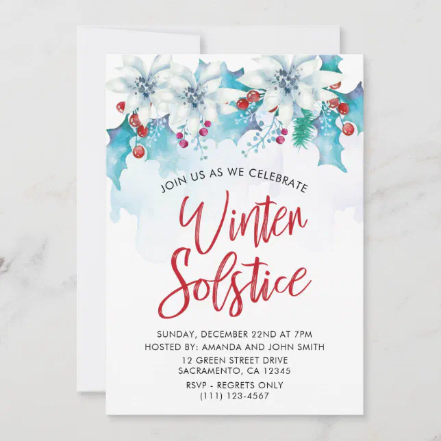 Elegant Winter Solstice Celebration Invitation | Zazzle