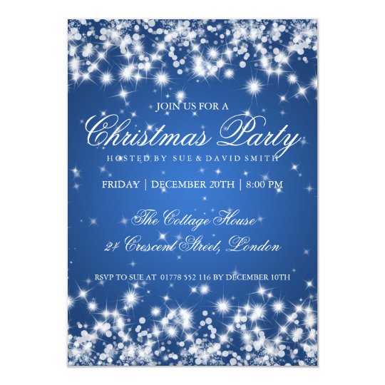 Elegant Winter Sparkle 2 Blue Invitation | Zazzle.com