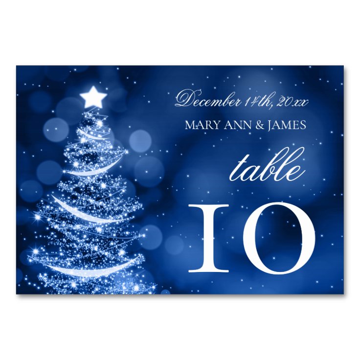 Elegant Winter Wonderland Christmas Table Number | Zazzle