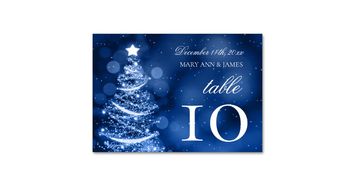 Elegant Winter Wonderland Christmas Table Number | Zazzle