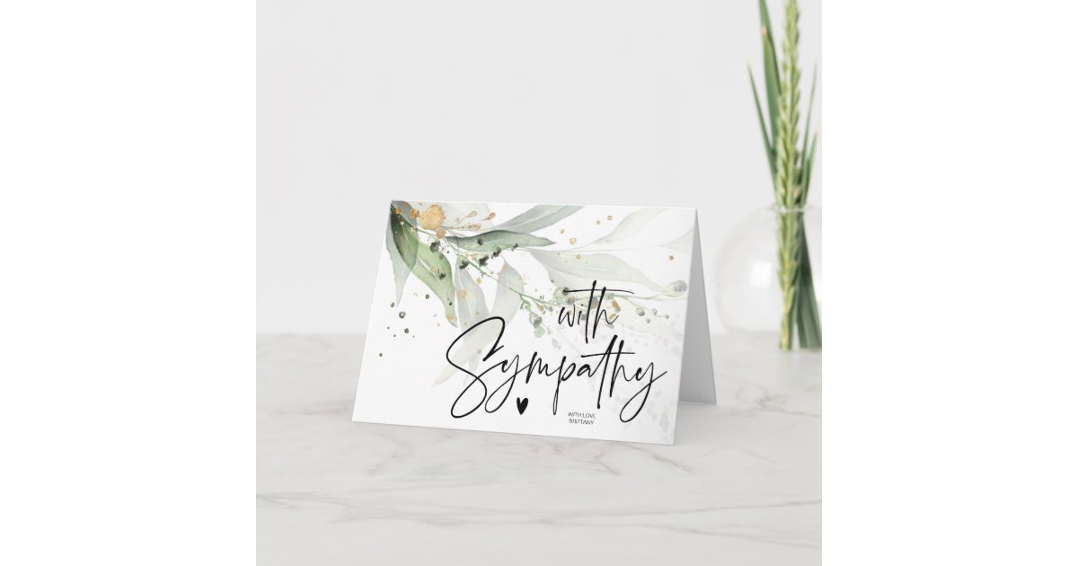 Elegant With Sympathy Condolence Mourning Heart Card | Zazzle.com