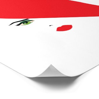 elegant woman with red hat poster | Zazzle