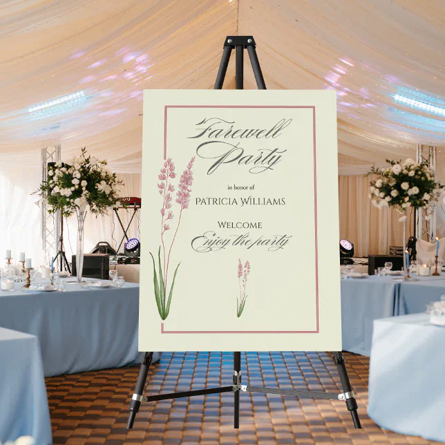 Elegant Womans Pastel Wildflower Farewell Party Foam Board | Zazzle