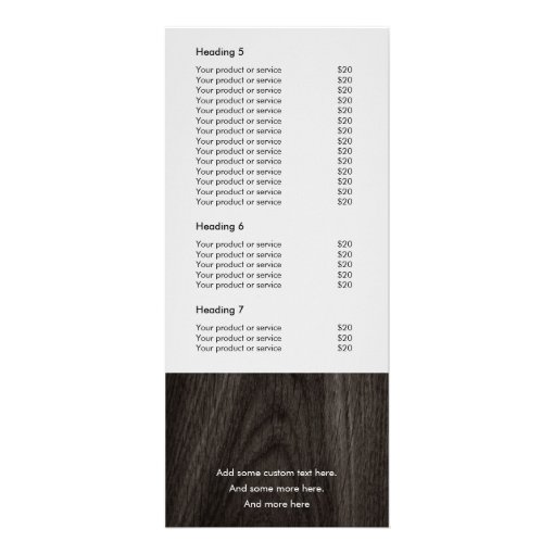Elegant wood custom logo price list menu | Zazzle