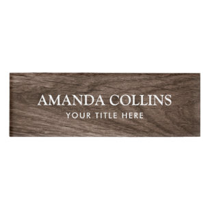 Wood Grain Name Tags | Zazzle