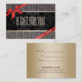 Elegant Wood Red Ribbon Gift Certificate | Zazzle