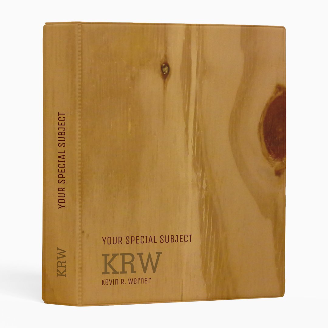 elegant wood texture /rustic to-personalize mini binder | Zazzle