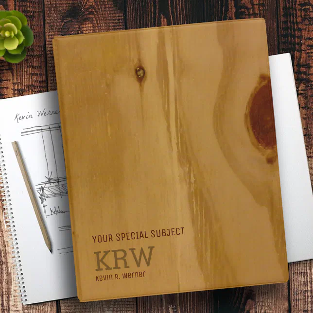 Elegant wood texture /rustic to-personalize mini binder | Zazzle