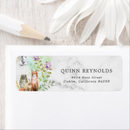 Elegant Woodland Animals Return Address Label | Zazzle