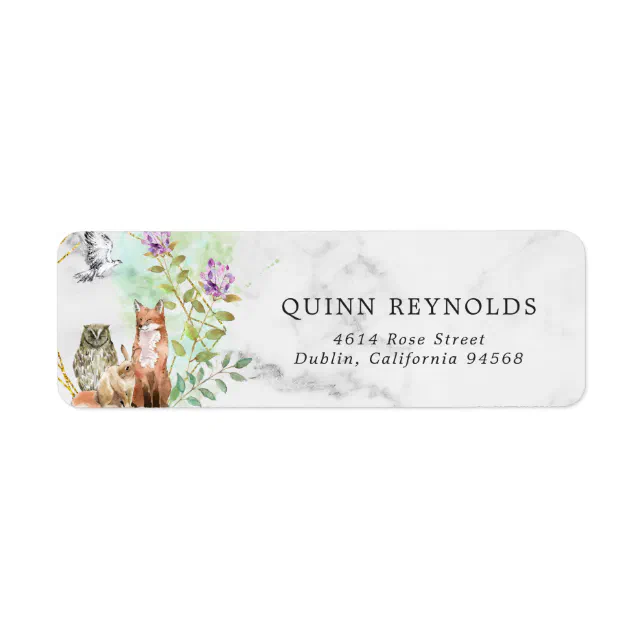 Elegant Woodland Animals Return Address Label | Zazzle