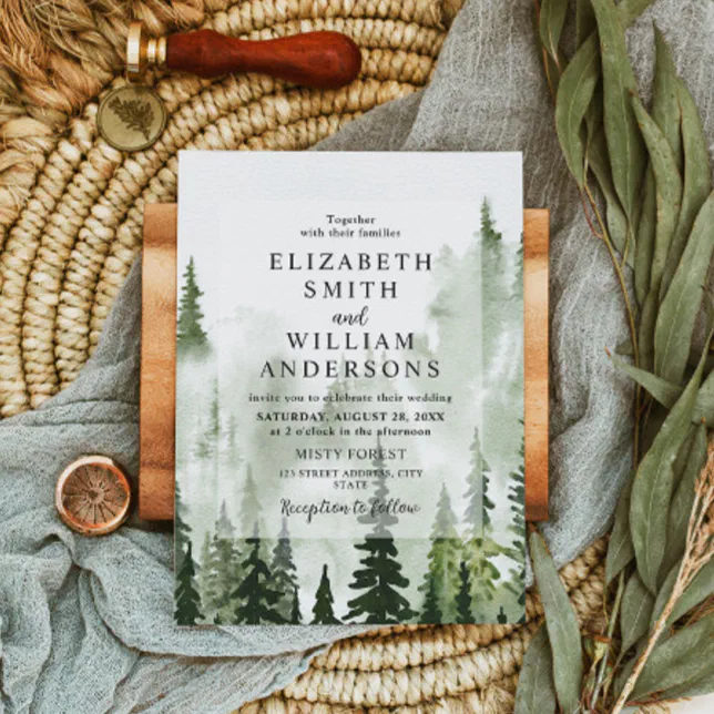 Elegant Woodland Forest Wedding Invitation | Zazzle