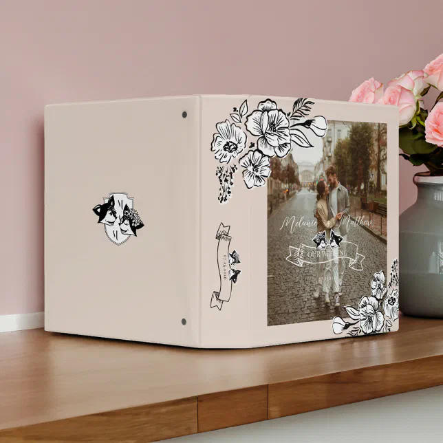 Elegant Woodland Fox Floral Sketch Fairytale 3 Ring Binder | Zazzle