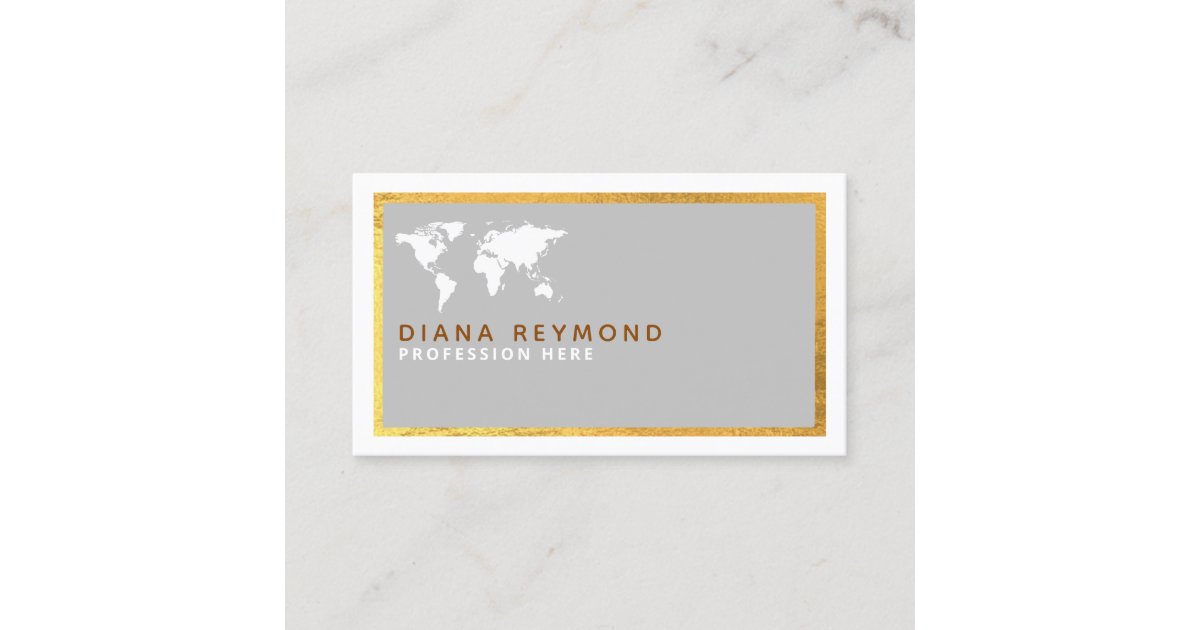 elegant world map business card | Zazzle