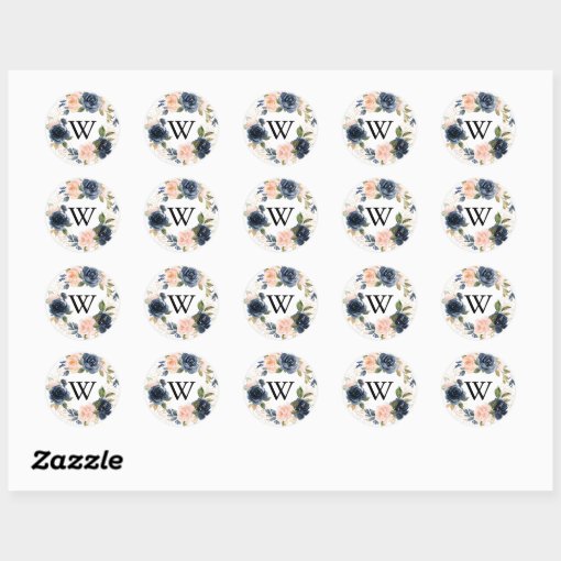 Elegant Wreath Floral Wedding Envelope Seals | Zazzle