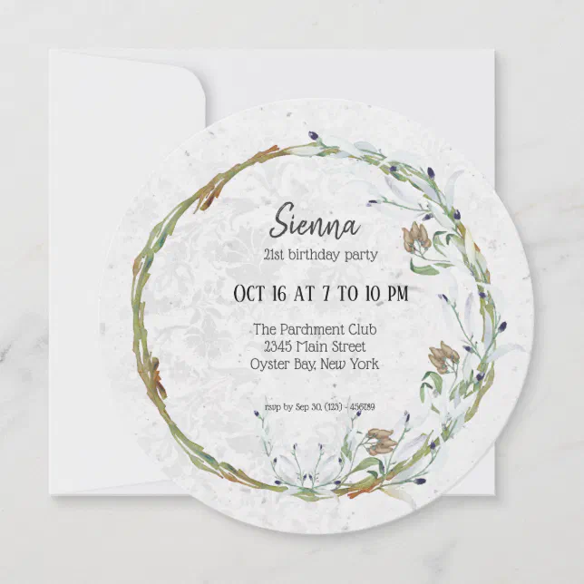 Elegant Wreath for all occassions Invitation | Zazzle